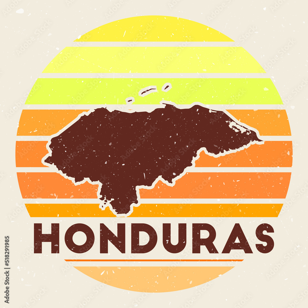 Honduras logo. Sign with the map of country and colored stripes, vector ...
