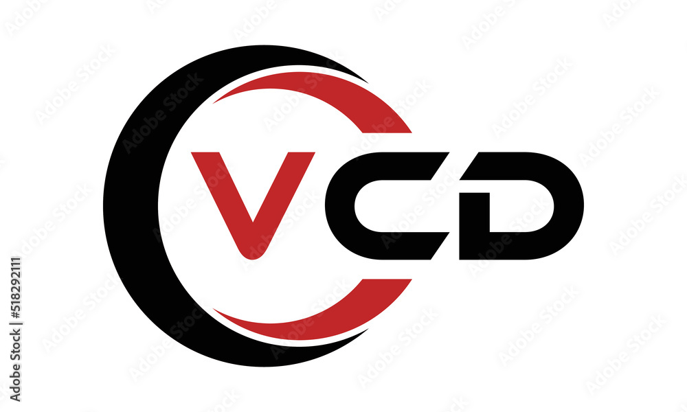 VCD swoosh three letter logo design vector template | monogram logo ...