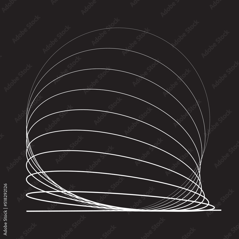 Abstract oval Lines Background with geometric circles . Vector rotating ...