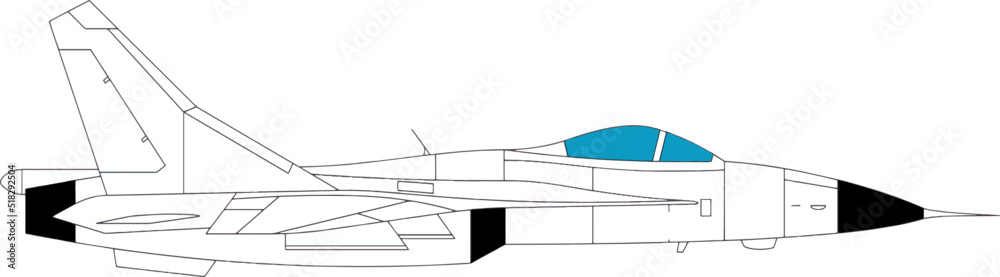 Military Jet vector illustration airplane vehicle transport passenger ...