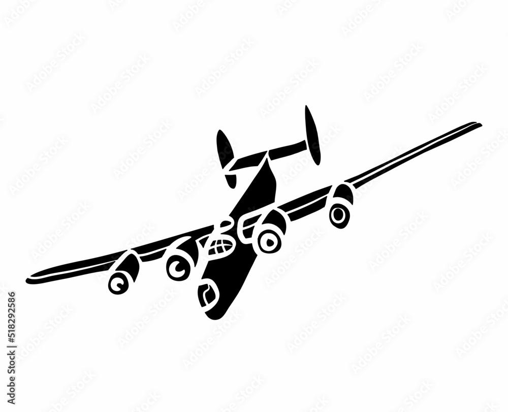 Military Jet vector illustration airplane vehicle transport passenger ...