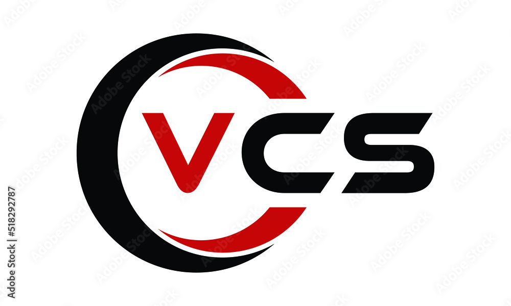 VCS swoosh three letter logo design vector template | monogram logo ...