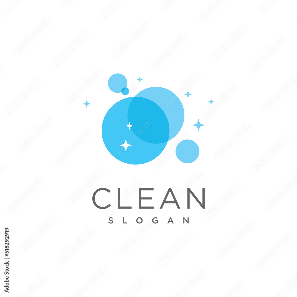 Clean logo with bubble design premium vector Stock Vector | Adobe Stock