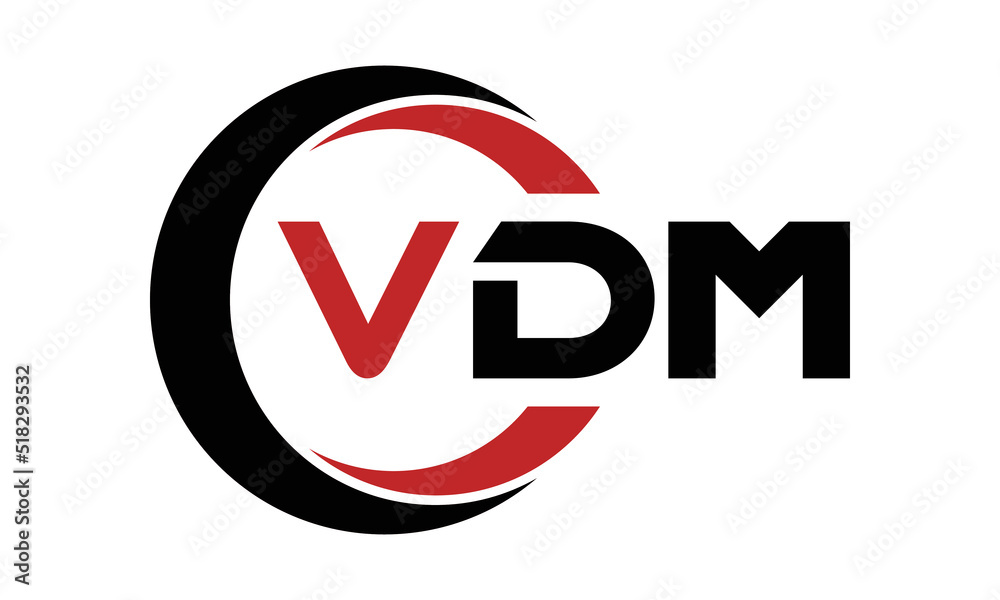 VDM swoosh three letter logo design vector template | monogram logo ...