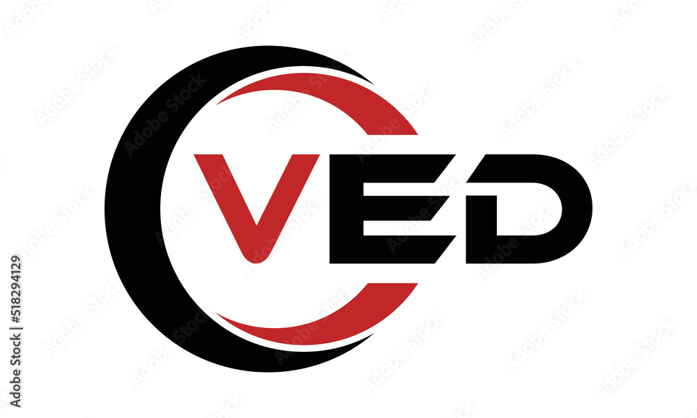 VED swoosh three letter logo design vector template | monogram logo ...