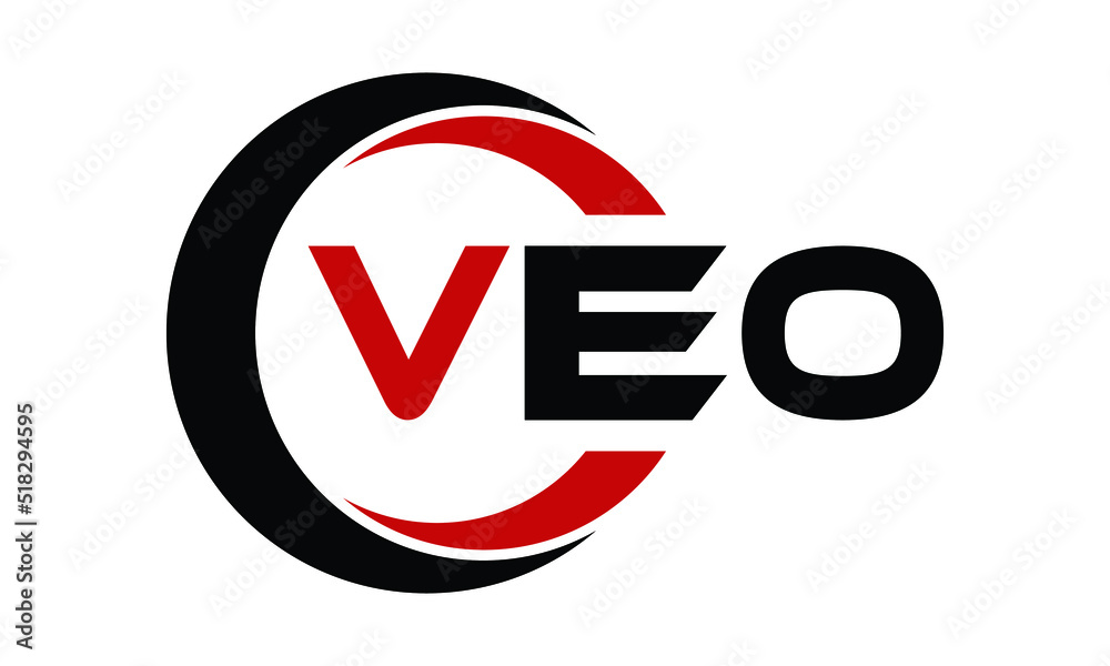 VEO swoosh three letter logo design vector template | monogram logo ...