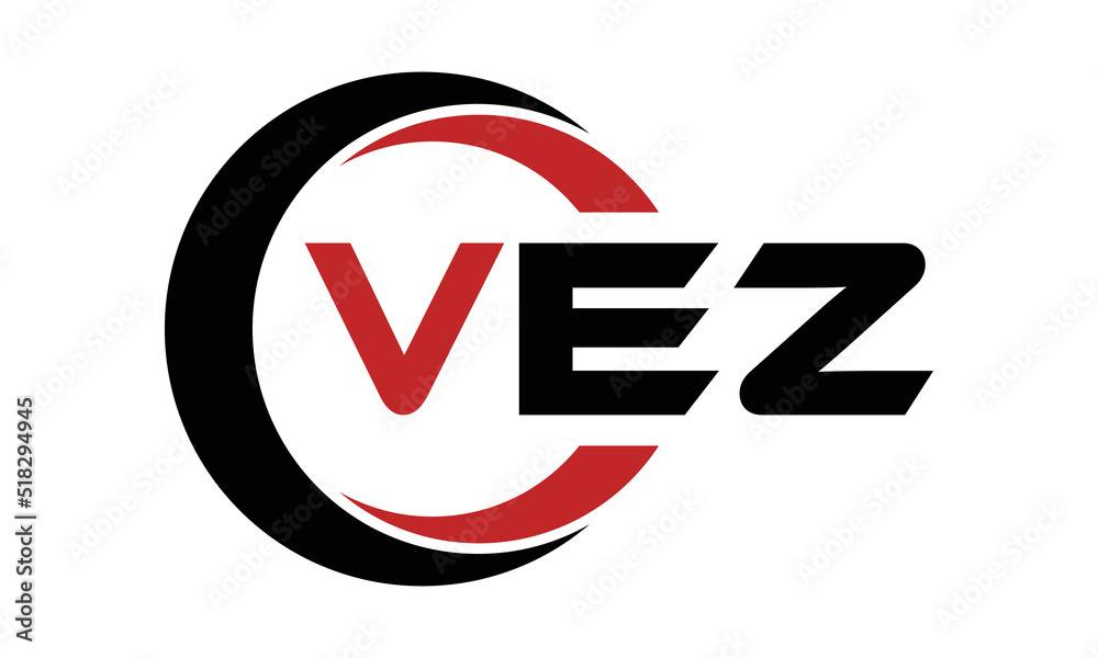 VEZ swoosh three letter logo design vector template | monogram logo ...