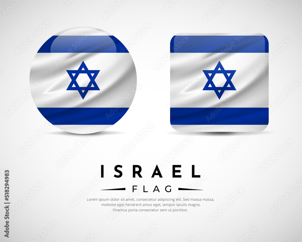 Collection of Israel flag emblem icon. Israel flag symbol icon vector ...