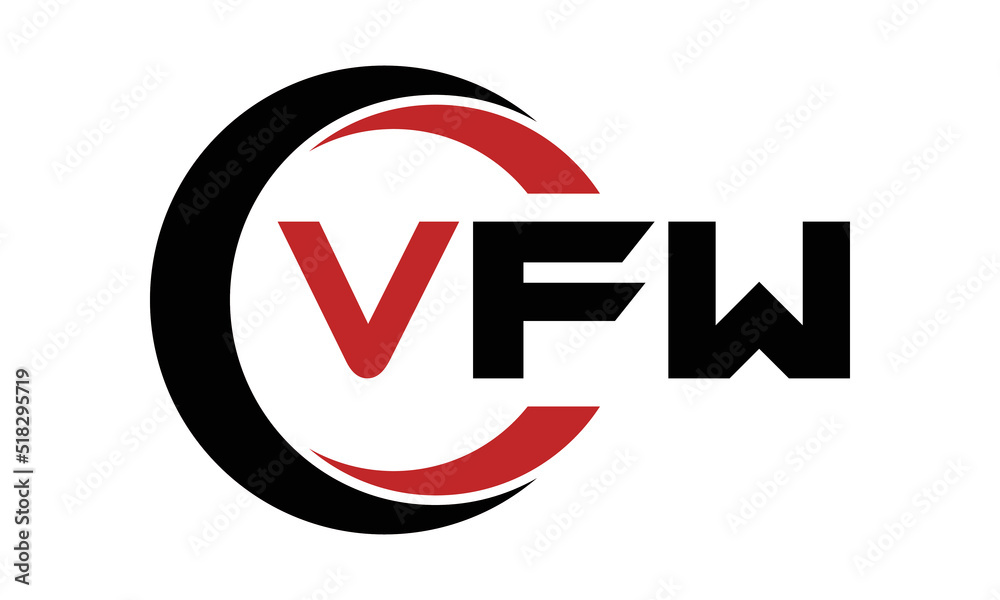 VFW swoosh three letter logo design vector template | monogram logo ...