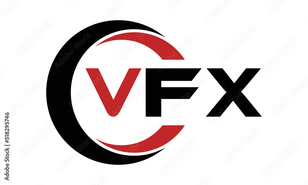 VFX swoosh three letter logo design vector template | monogram logo ...