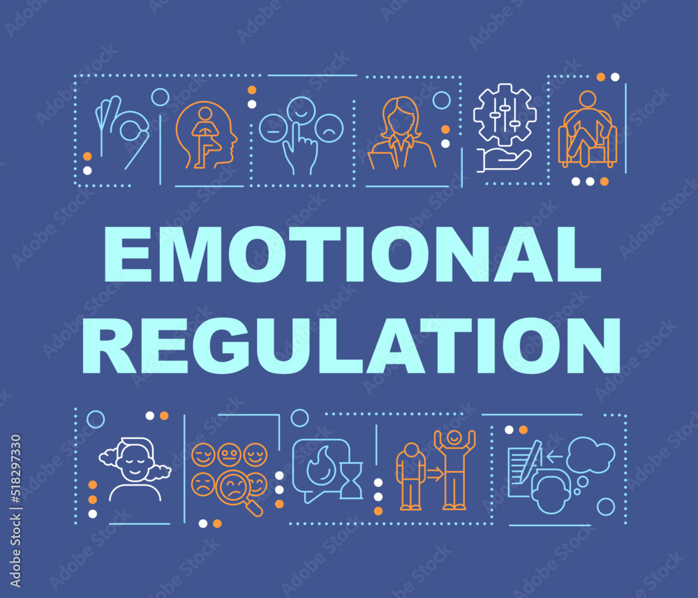 Emotional regulation word concepts blue banner. Mental health ...