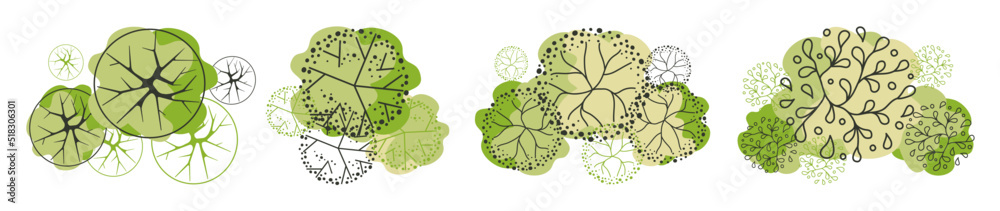 Vektorová grafika „Tree for architectural floor plans. Entourage design ...