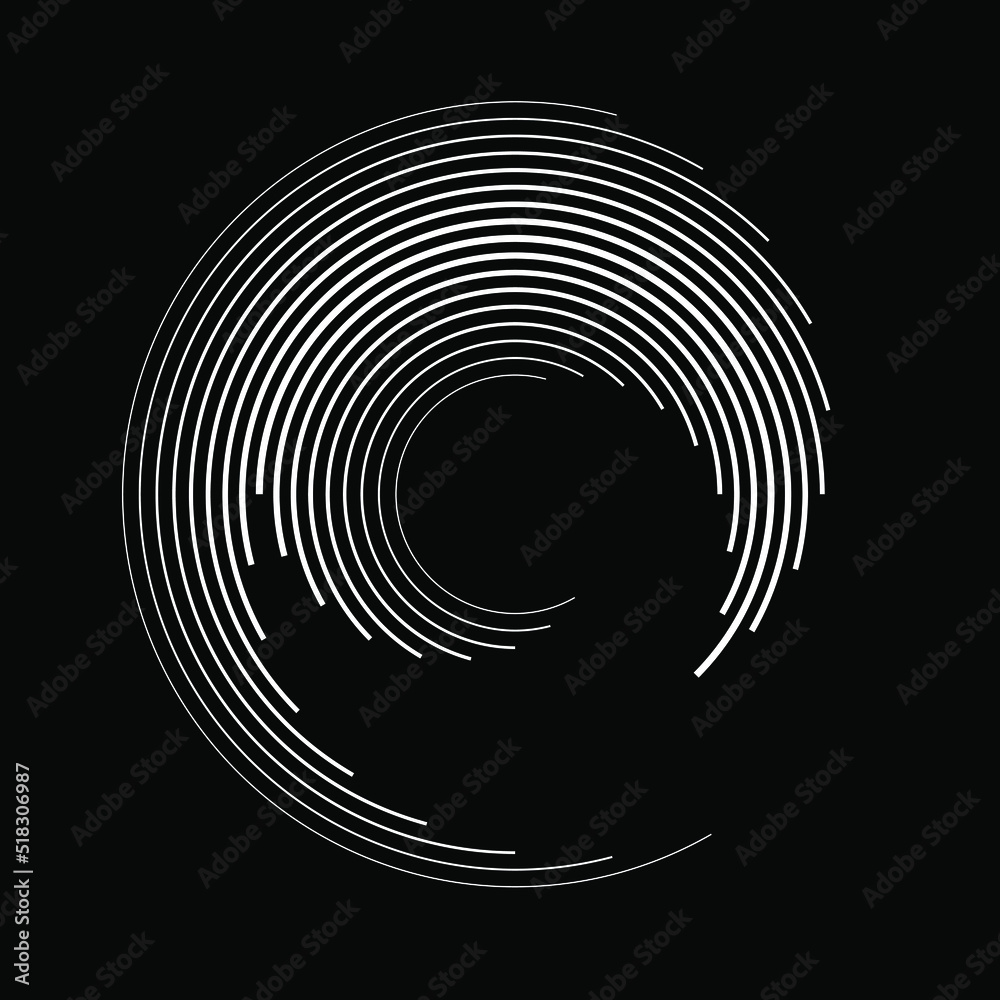 Concentric lines in circle form. Vector illustration. Trendy design ...