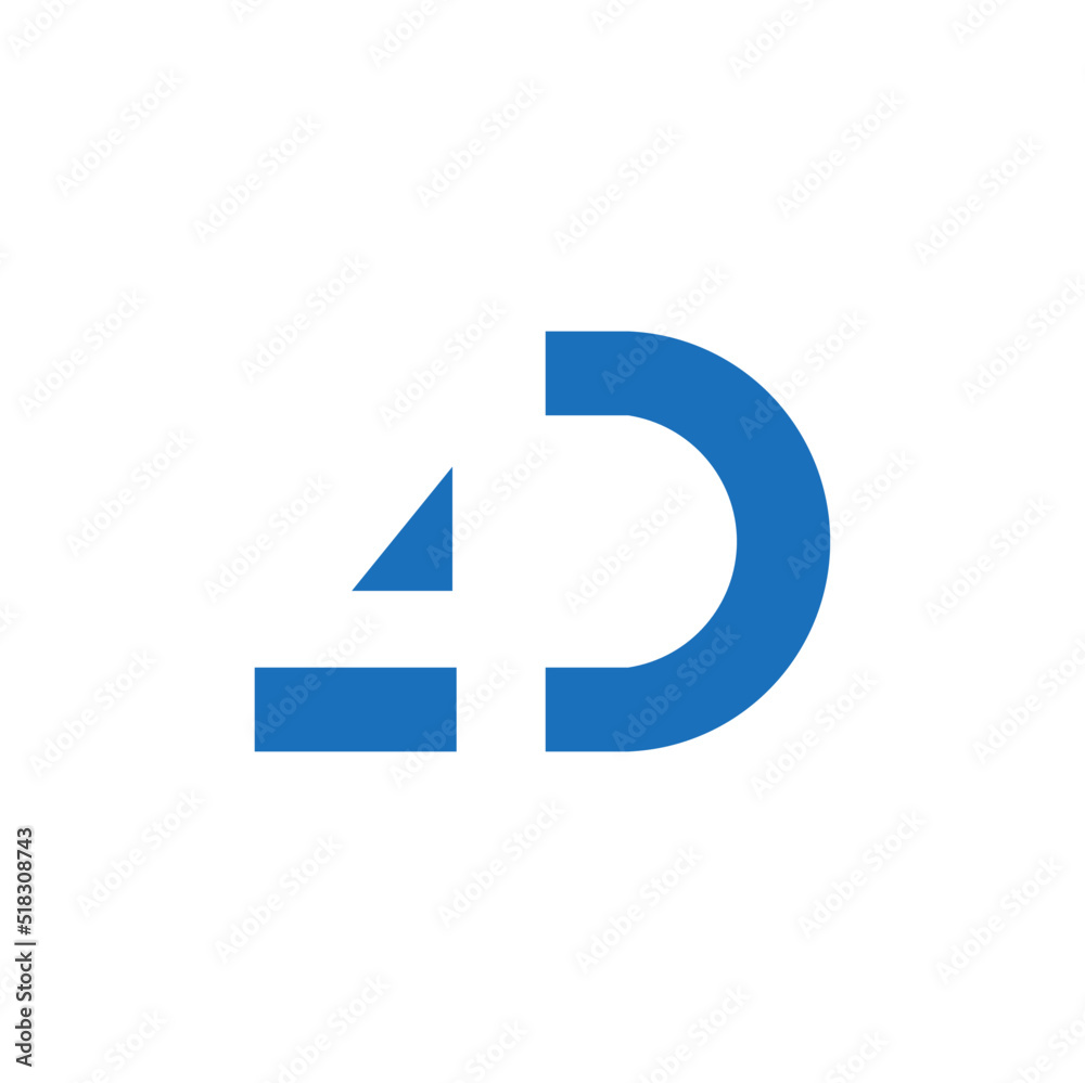 combination of number 4 and letter D becomes the 4D logo. Stock Vector ...
