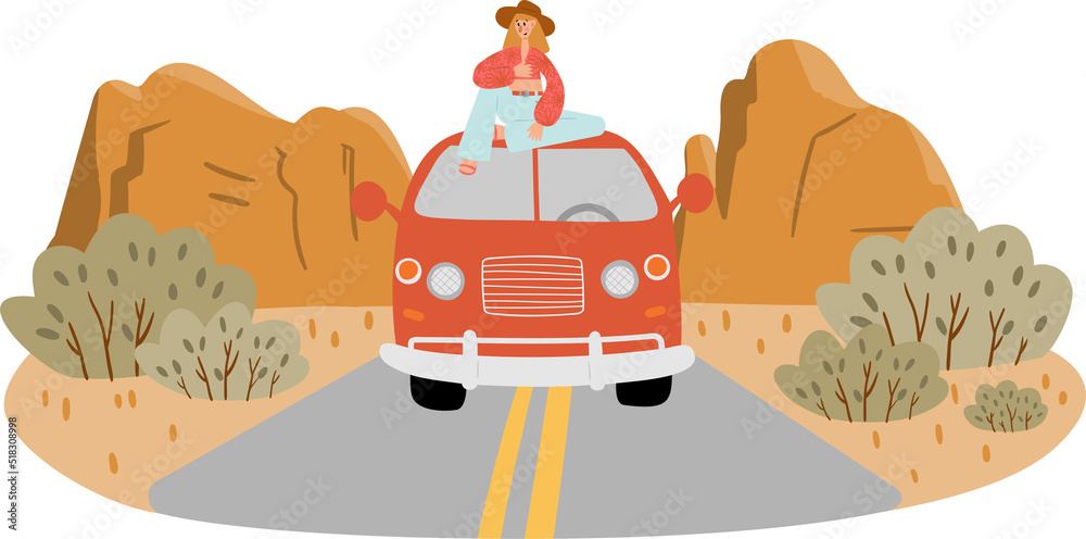 Vetor de groovy hippie vector illustration clipart, retro 70s hippy bus ...