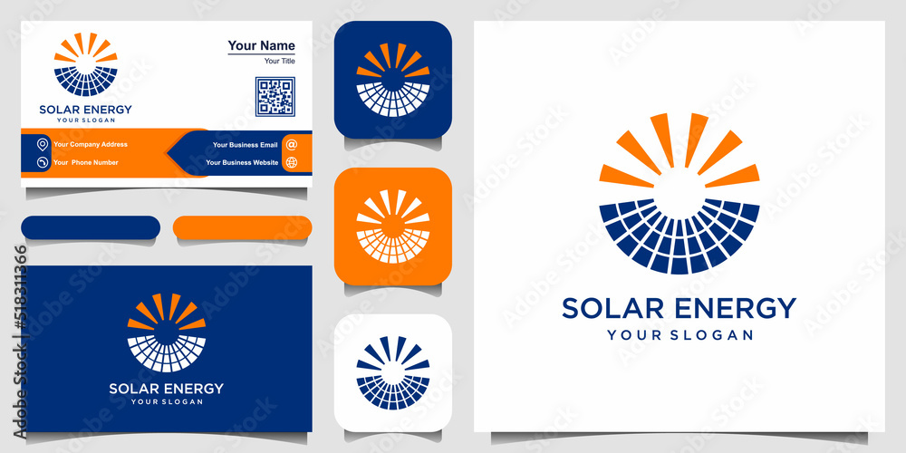 Solar Energy logo designs vector, Sun power logo Stock Vector | Adobe Stock