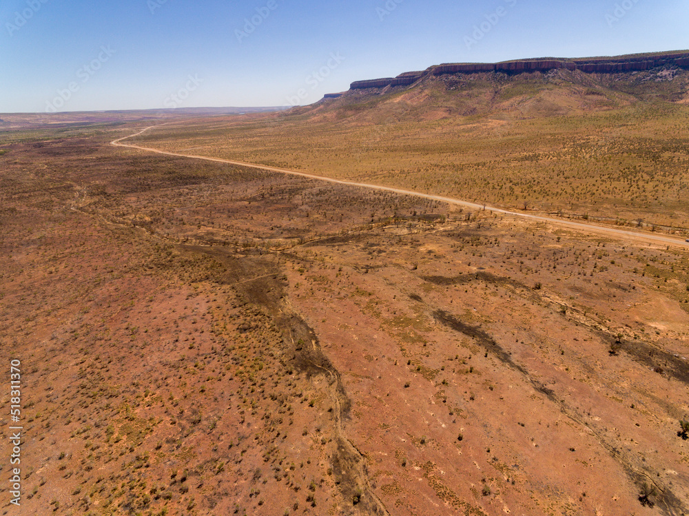 Drone photo of the Gibb River Road and Cockburn Ranges in the Kimberley ...