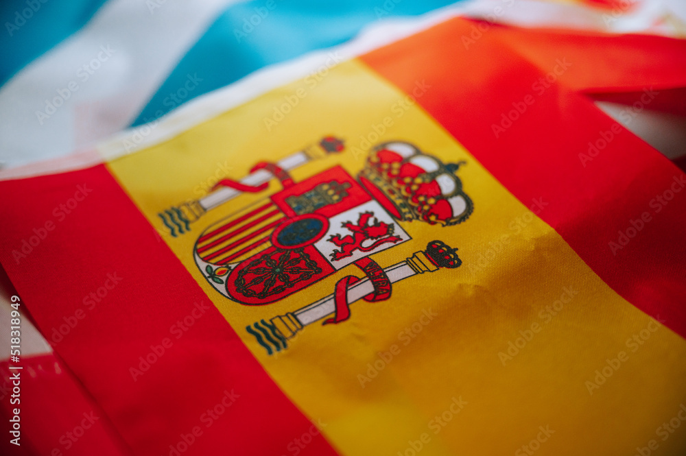 Detail on Spain National flag for support on football tournament Stock ...