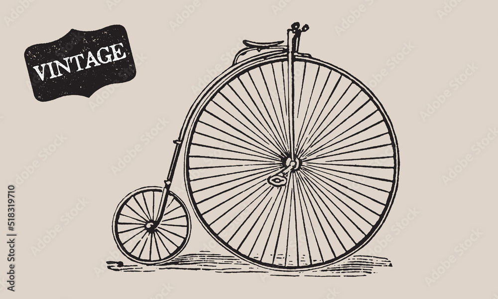 Vintage vehicles. Retro Bicycle Set. Wheel Illustration. Ride ...