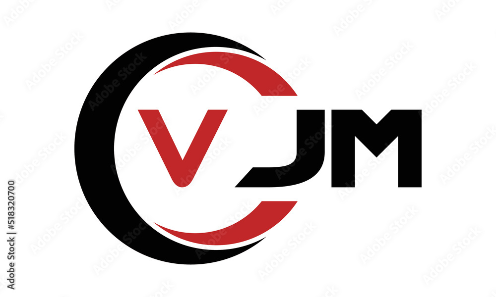 VJM swoosh three letter logo design vector template | monogram logo ...