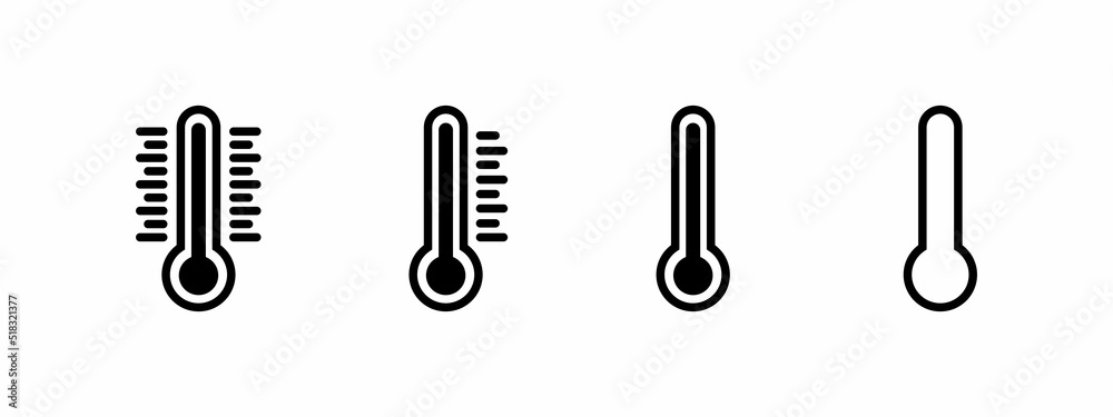 Weather Sign. Temperature icon set. Temperature Scale Symbol. Warm cold ...