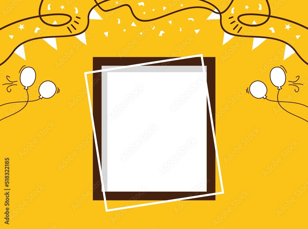 Brown photo frame design with party background Stock Vector | Adobe Stock