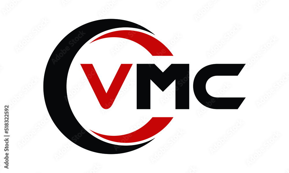 VMC swoosh three letter logo design vector template | monogram logo ...