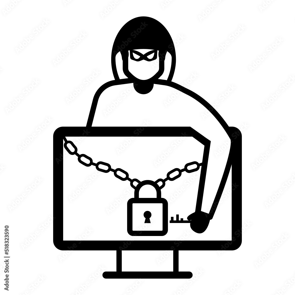 Vetor de Hacker Stealing the Information from Mainframe Concept ...