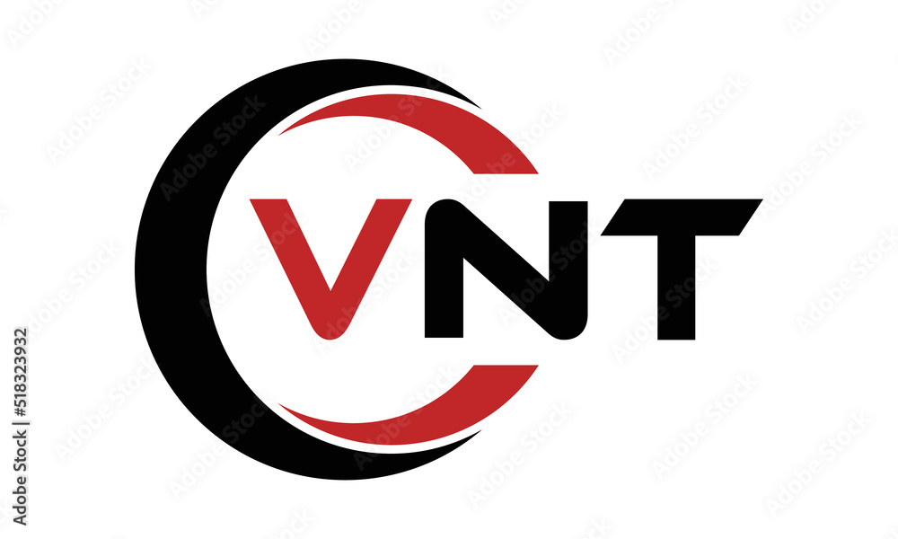 VNT swoosh three letter logo design vector template | monogram logo ...