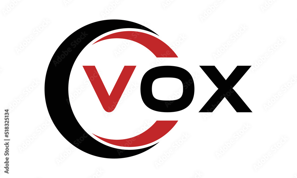 VOX swoosh three letter logo design vector template | monogram logo ...