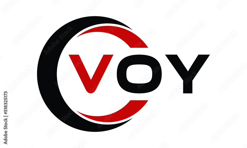 VOY swoosh three letter logo design vector template | monogram logo ...