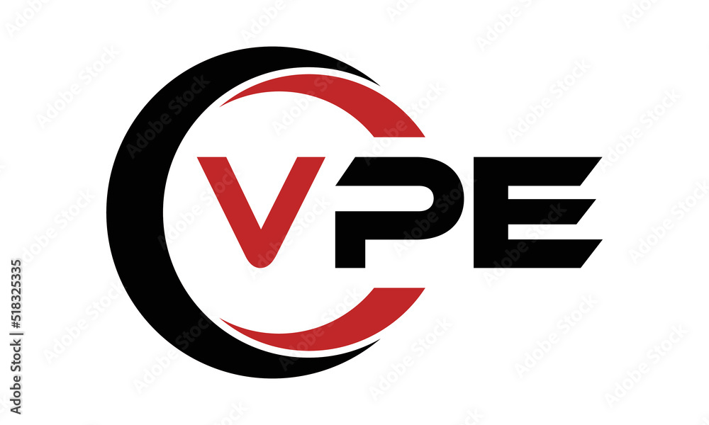 VPE swoosh three letter logo design vector template | monogram logo ...