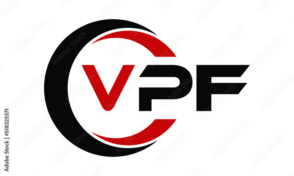 VPF swoosh three letter logo design vector template | monogram logo ...