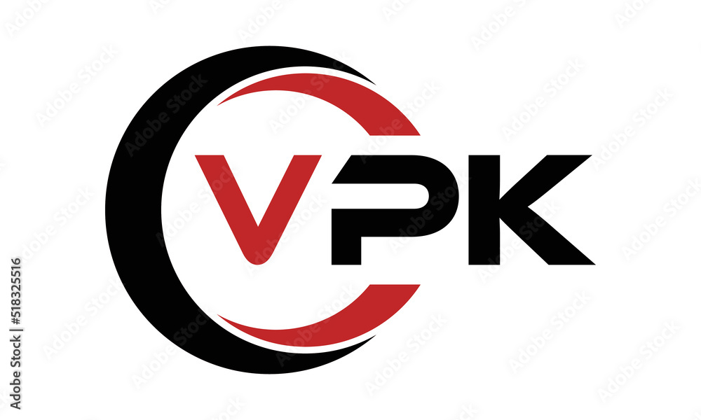 VPK swoosh three letter logo design vector template | monogram logo ...