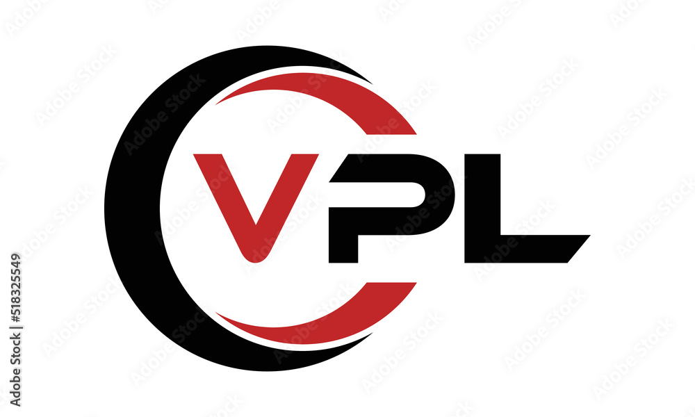 VPL swoosh three letter logo design vector template | monogram logo ...