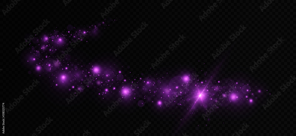 Glitter wave dust with glowing particles Shiny dust twinkle in ...