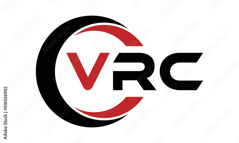 Vetor de VRC swoosh three letter logo design vector template | monogram ...
