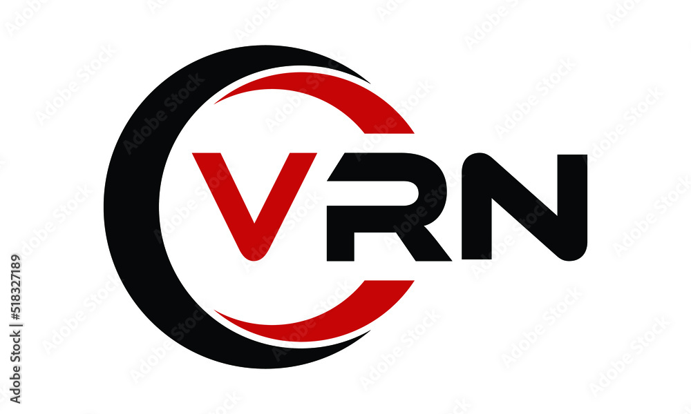 VRN swoosh three letter logo design vector template | monogram logo ...
