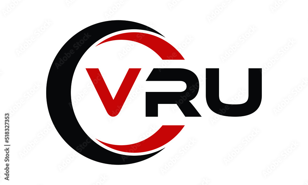 VRU swoosh three letter logo design vector template | monogram logo ...