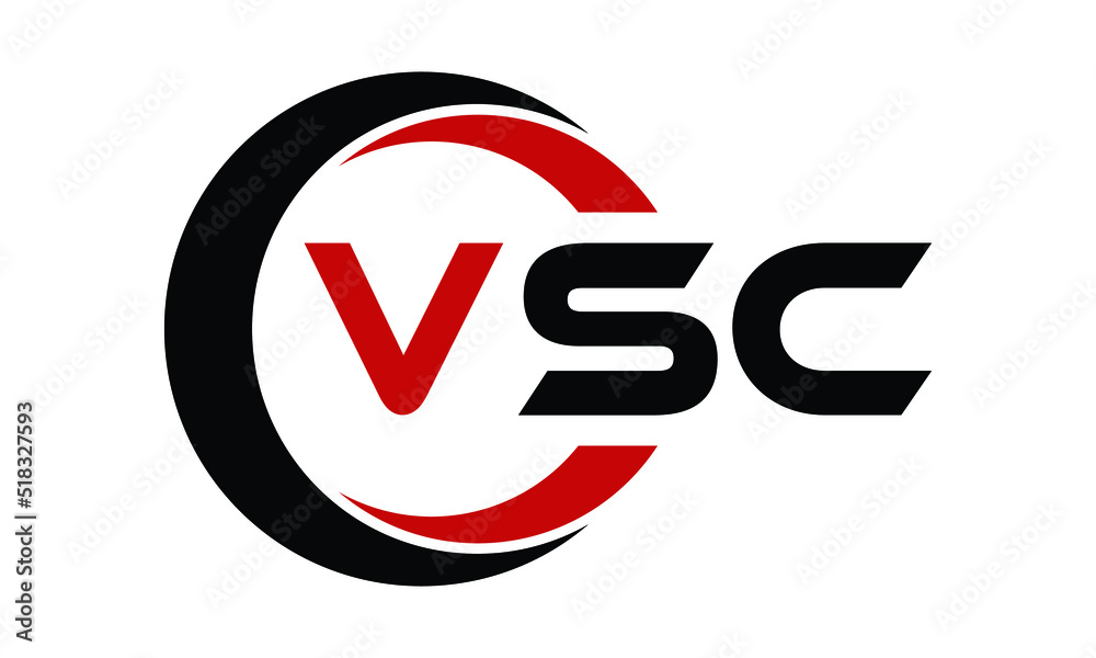 VSC swoosh three letter logo design vector template | monogram logo ...
