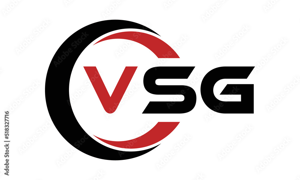 VSG swoosh three letter logo design vector template | monogram logo ...