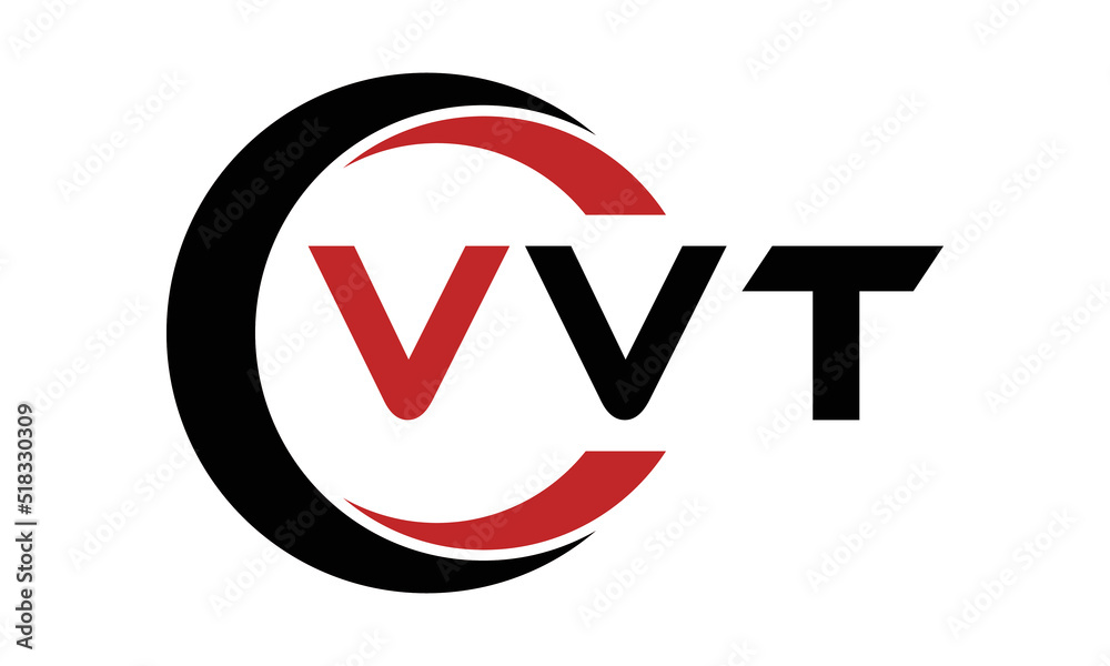 VVT swoosh three letter logo design vector template | monogram logo ...