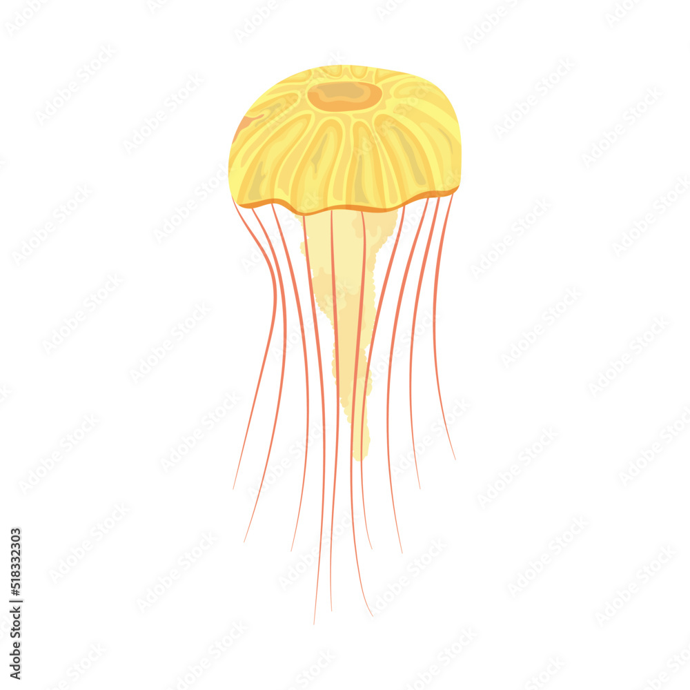 cartoon yellow jellyfish design Stock Vector | Adobe Stock