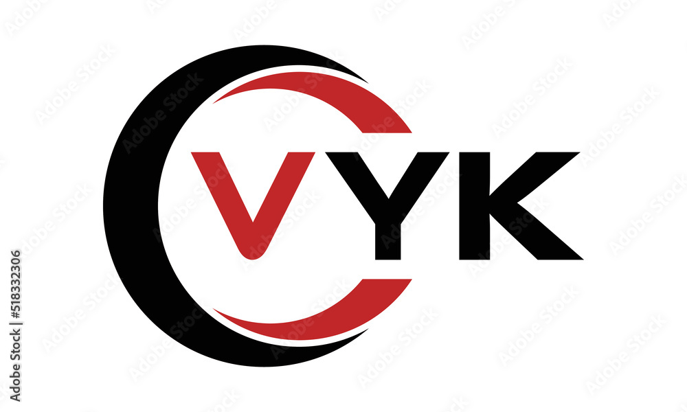 VYK swoosh three letter logo design vector template | monogram logo ...