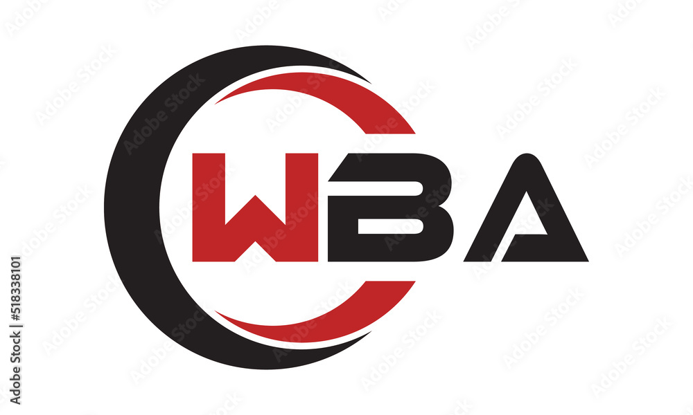 WBA swoosh three letter logo design vector template | monogram logo ...
