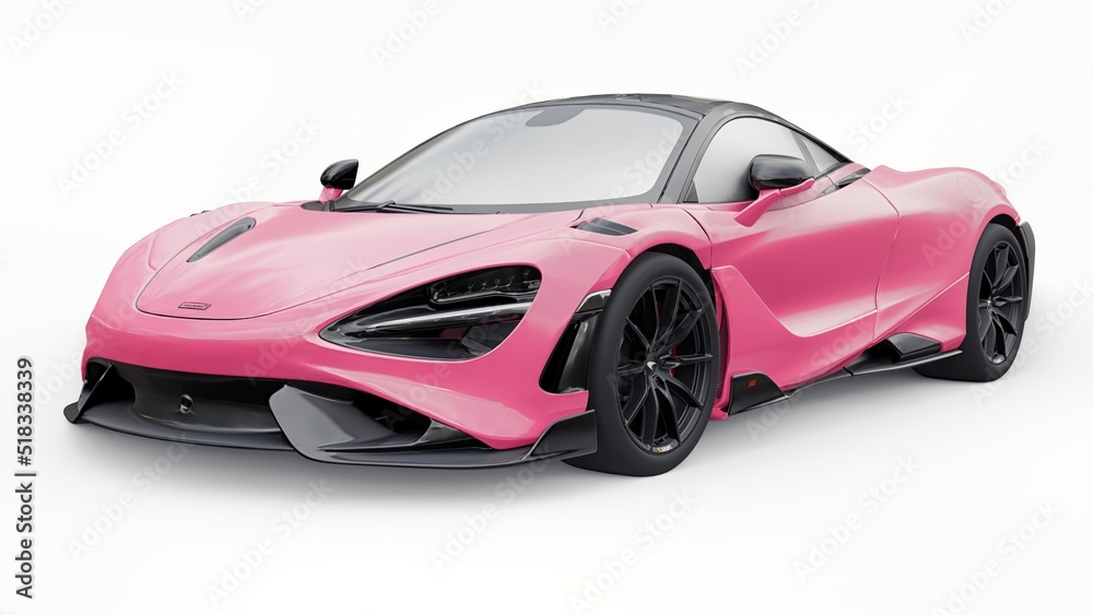 Dallas. USA. July 20, 2022. Pink McLaren 765LT. Super sports car 3d ...