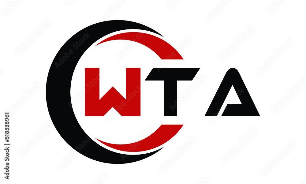 WTA swoosh three letter logo design vector template | monogram logo ...