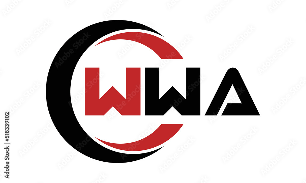 WWA swoosh three letter logo design vector template | monogram logo ...