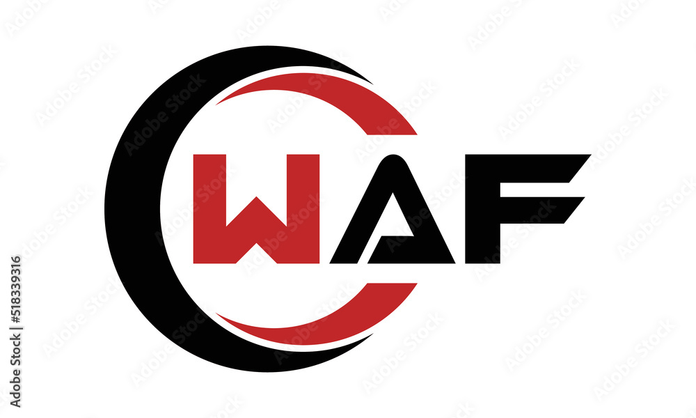 WAF swoosh three letter logo design vector template | monogram logo | abstract logo | wordmark ...