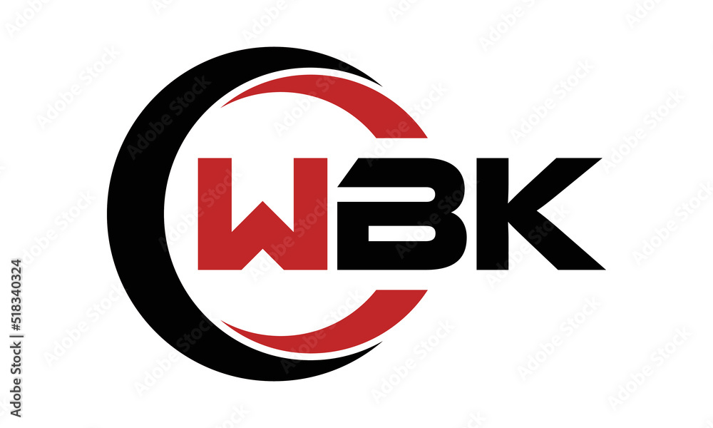 WBK swoosh three letter logo design vector template | monogram logo ...